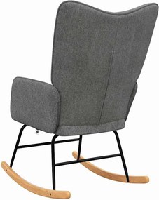 Houpací křeslo tmavě šedé textil 328008