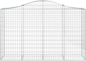 Klenuté gabionové koše 3 ks 200x50x120/140cm pozinkované železo 3145662