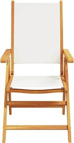 7dílný zahradní jídelní set krémově bílý textil a masivní dřevo 3281736