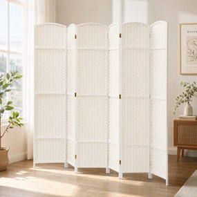 HOMCOM 6-panelový rozdělovač místností 240x170 cm skládací dělicí stěna pro obývací pokoj, ložnici a kancelář