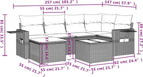 7dílná zahradní sedací souprava s poduškami béžová polyratan 3252806