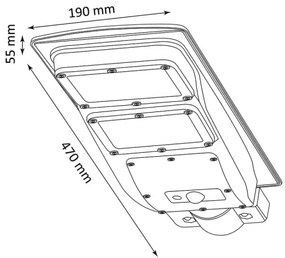 LED Solární pouliční lampa se senzorem STREET 2xLED/6W/3,2V IP65 + DO