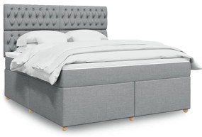 Box spring postel s matrací světle šedá 180 x 200 cm textil 3293666