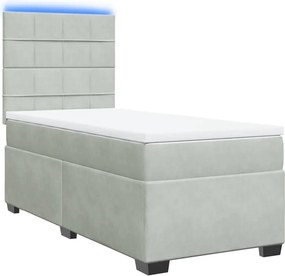 Box spring postel s matrací světle šedá 80 x 200 cm samet 3293062