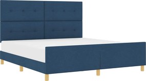 Rám postele s čelo Modrá 180 x 200 cm textil 3344752