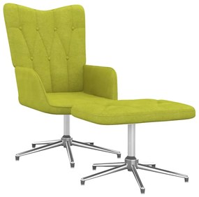 Relaxační křeslo se stoličkou zelené textil,  327605 HangarStore.cz