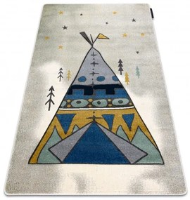 Dywany Łuszczów, Dětský kusový koberec Petit Tipi grey, 140x190, modrá, dětský pokoj