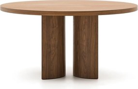 Kulatý jídelní stůl s deskou v dekoru ořechového dřeva ø 150 cm Nealy – Kave Home