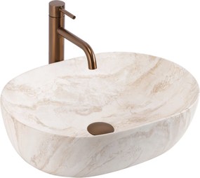 Rea Amelia Callisto, umyvadlo na desku 480x345x135 mm, imitace kamene, REA-U0637