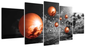 Abstraktní obrazy - oranžové koule