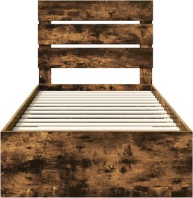 Rám postele s čelo Kouřový dub 90 x 190 cm Kompozitní dřevo 3412024