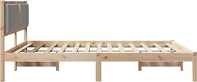 Rám postele Světle šedá 200 x 200 cm Masivní borové dřevo 3394228