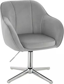 LuxuryForm DESIGN Otočná židle AVOLA VELUR na stříbrném kříži - světle šedá