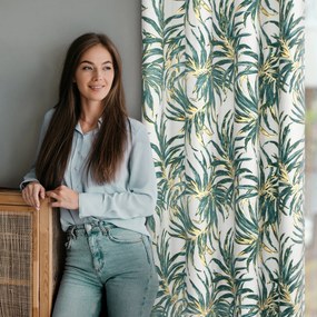 ZATEMŇOVACÍ ZÁVĚS NA KROUŽCÍCH ALENA 140X250 CM LISTY
