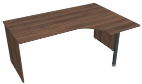 Stůl ergo 180 x 120 cm, levý Hobis Gate GE 1800 60 L Dekor lamino podnože: ořech, Dekor korpusu: ořech, Barva nohy: černá