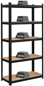 Regál 150x75x30 cm černý