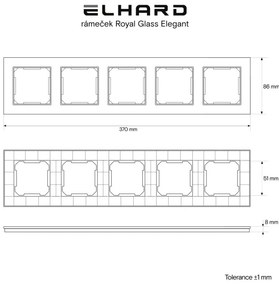 Elhard Skleněný pětirámeček Royal Glass Elegant, bílý YE3105W