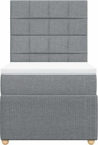 Box spring postel s matrací světle šedá 90x200 cm textil 3294239