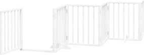 Zábrana pro psy s dvířky skládací 9 panelů bílá 450 cm topol 3155535