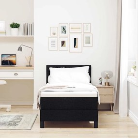 Postel s boxspringem s čelo Černý 80 x 200 cm textil 3338722
