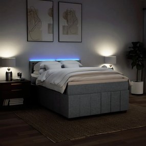 Box spring postel s matrací světle šedá 160 x 200 cm textil 3289433