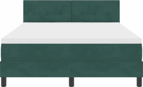 Postel s boxspringem s čelo Tmavě zelená 140 x 190 cm samet 3339173