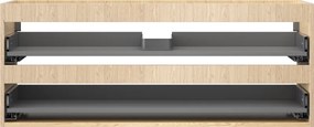 Mexen Box-A, závěsná skříňka 120 cm, 2 zásuvky, dub, 91AX0-1200-470-2-81