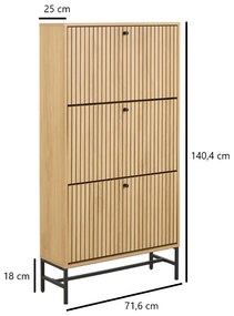 Výklopný botník ALBANY 71,6 cm dub přírodní