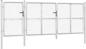 Pletivá zahradní branka stříbrná 400 x 125 cm pozinkovaná ocel 154555