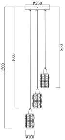 Globo 15760-3 - Křišťálový lustr na lanku WOLLI 3xE14/40W/230V