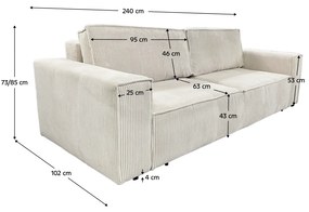 Kondela Rozkládací pohovka, béžová, HARPERA BIG SOFA