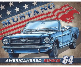 Plechová cedule Ford Mustang American Bred 32 cm x 40 cm