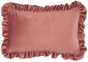Sada 2 sametových polštářů s volánky 30 x 50 cm růžová KALANCHOE Beliani
