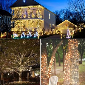 Venkovní LED vánoční řetěz, teplá bílá, 40m, 2000 LED, se záblesky nebo stálé svícení