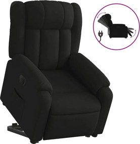 Elektrické zvedací polohovací křeslo černé textil 3205342