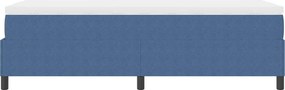 Postel s boxspringem Modrá a bílá 100 x 200 cm Žebrovaná látka 3337450