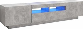 TV skříňka s LED osvětlením betonově šedá 180 x 35 x 40 cm 3081901