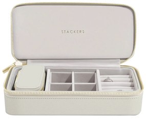 Stackers, Cestovní šperkovnice Oatmeal Large Zipped Jewellery Box | krémová 75627