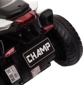 HOMCOM Dětská elektrická tříkolka Trimoto pro děti od 3 let s dobíjecí 6V baterií, hudebním klaksonem a světlomety 86x42x52 cm Černobílá