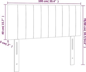 Čelo postele s LED taupe 100x5x78/88 cm textil 3121844
