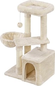Škrabadlo pro kočky Yaheetech – béžová, 49,5 cm (délka) × 34,5 cm (šířka) × 86,5 cm (výška) (267321128287)