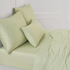 Florella Saténové povlečení Edel Satin Uni Pastelgrün Rozměr: 70x90 + 140x200 cm
