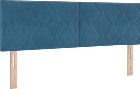 Postel s boxspringem s čelo Tmavě moddrá 140 x 200 cm samet 3340446