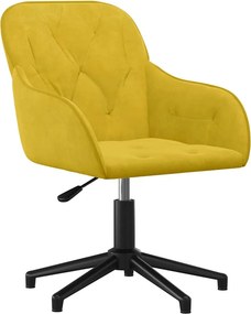 Otočné jídelní židle 2 ks žluté samet 3103384