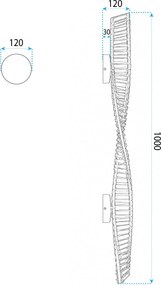 Toolight Rea, nástěnná LED svítilna, APP1952-W, 2000lm, 36W, IP20, zlatá matná, OSW-63009