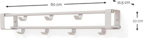 Taupe ocelový nástěnný věšák s poličkou 60 cm Rex – Spinder Design