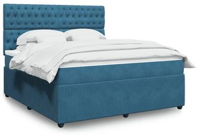 Box spring postel s matrací tmavě modrá 180x200 cm samet 3292416
