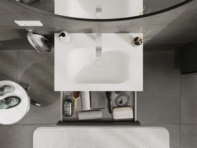 Mexen Orio, koupelnová skříňka 70 cm s umyvadlem Vela, 1 zásuvka, grafitová matná/bílá matná, 91A10-07023-1-BF66-W23M01