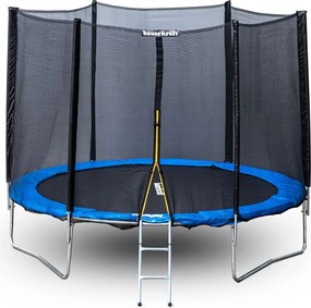 Zahradní trampolína se sítí a žebříkem BLANDON 304 cm modrá/černá