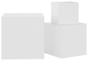 Odkládací stolky 3 ks bílé dřevotříska - Default Title